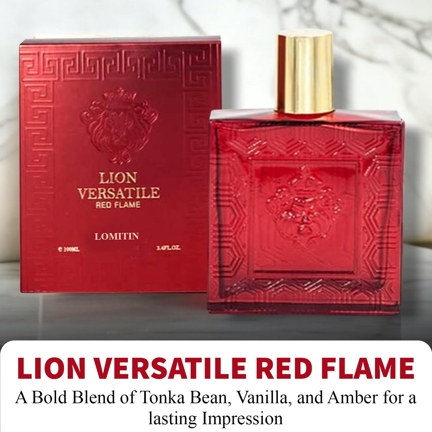 Savage Pour Homme & Lion Versatile Red Flame Cologne for Men, Eau De Toilette Natural Spray, 3.4oz Fl Oz/100ml each Pack of 2