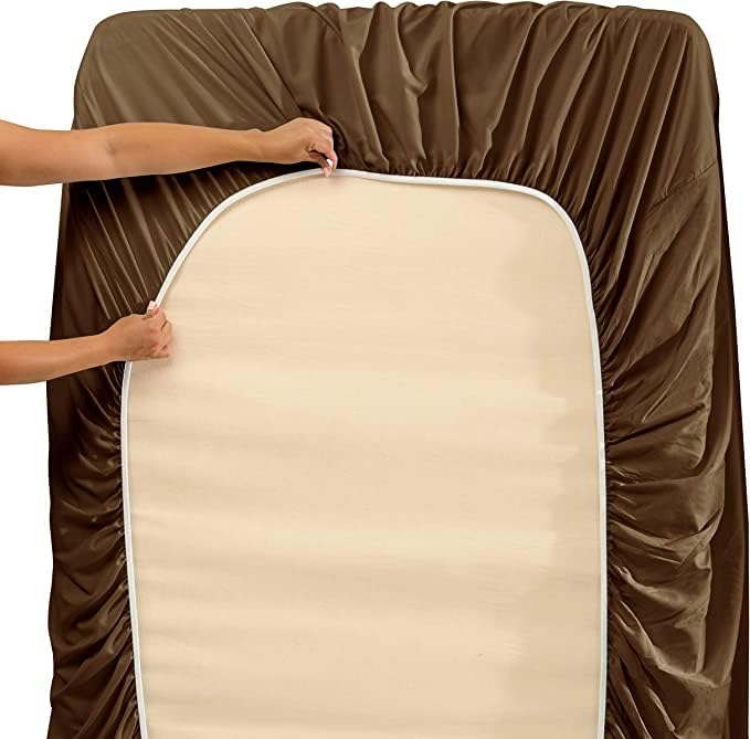 KAYLEN HOME 1800 TC Deep Pocket Full Size Sheets Set up to 16" - Hotel Luxury Extra Soft Brushed Microfiber 4 PC Bed Sheet Set, Chocolate