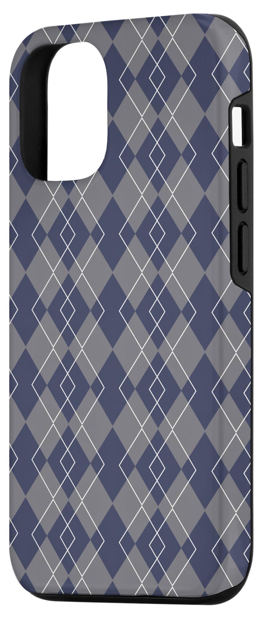 iPhone 13 Pro Cute Navy Blue and Gray Argyle Pattern Masculine Case