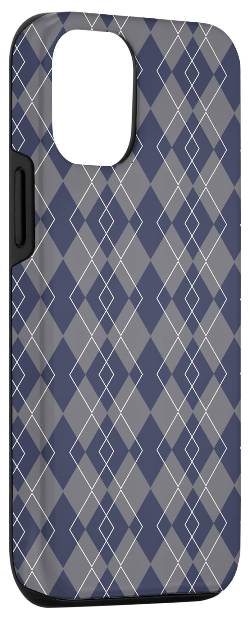 iPhone 13 Pro Cute Navy Blue and Gray Argyle Pattern Masculine Case