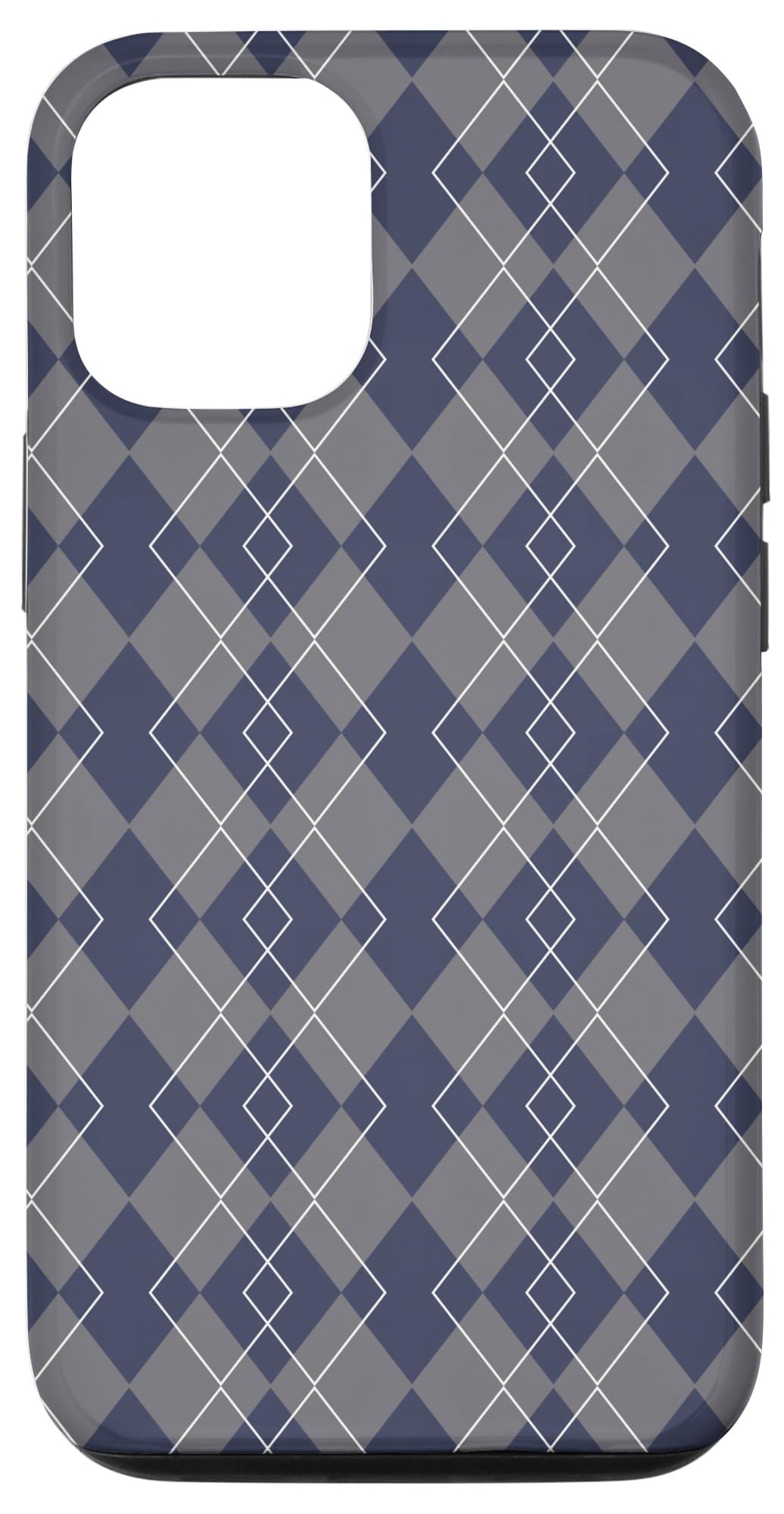 iPhone 13 Pro Cute Navy Blue and Gray Argyle Pattern Masculine Case