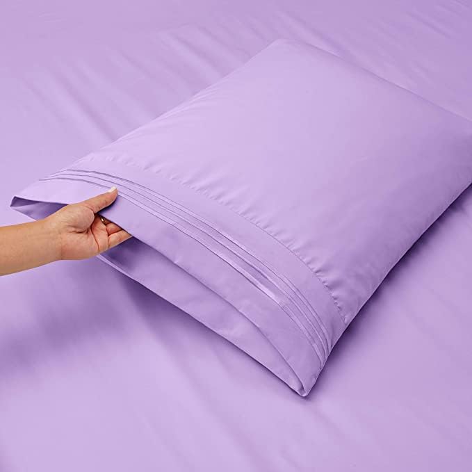 KAYLEN HOME 1800 TC Deep Pocket Full Size Sheets Set up to 16" - Hotel Luxury Extra Soft Brushed Microfiber 4 PC Bed Sheet Set, Lavender Mist