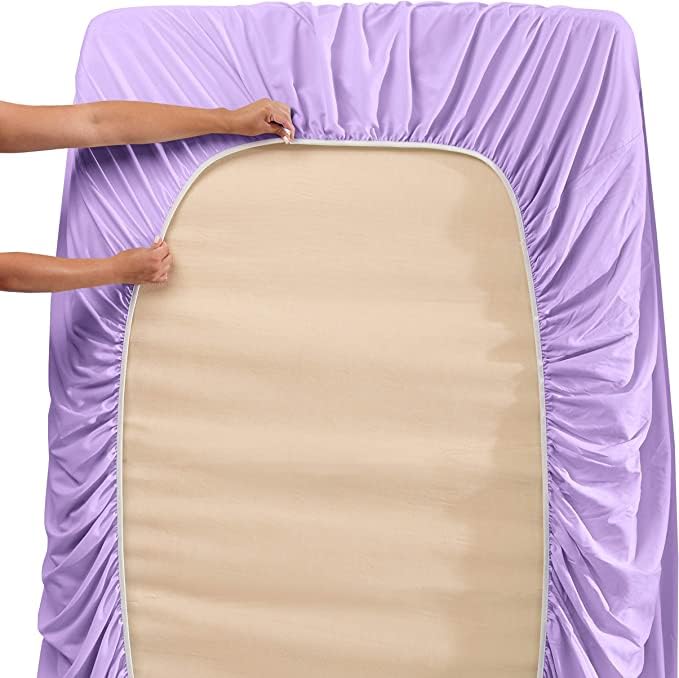 KAYLEN HOME 1800 TC Deep Pocket Full Size Sheets Set up to 16" - Hotel Luxury Extra Soft Brushed Microfiber 4 PC Bed Sheet Set, Lavender Mist