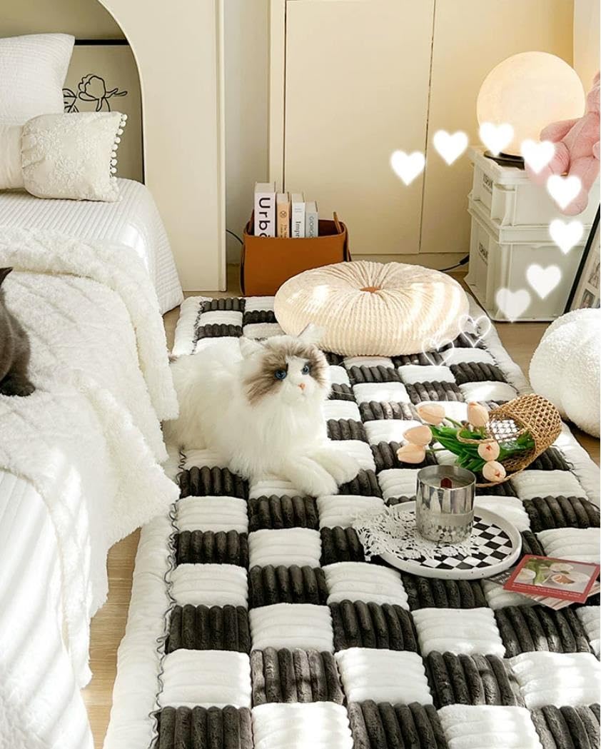 TaLcuS Cat Mat Couch Cover, Cream-Coloured Large Plaid Square Funnyfuzzy,Dog Blankets for Large Dogs, Waterproof Blanket Dog Bed Cover Pet Blanket (Color : F, Size : 70 * 180cm)