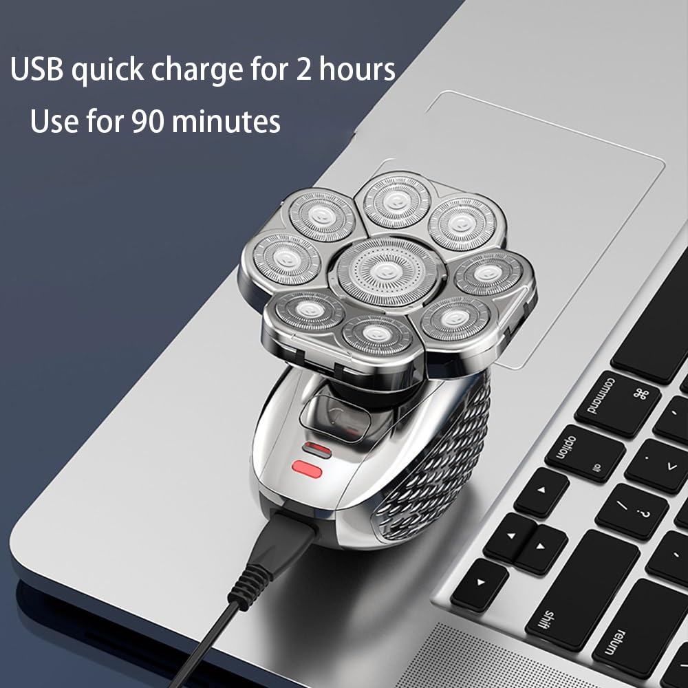 Head Shavers for Bald Men, 6 IN 1 Shaver 9 Blades Multi Grooming Kit Digital Display Electric Shaver Hair Trimmer Beard Rlectric Razor Wet Dry Men Facial Shaving Machine