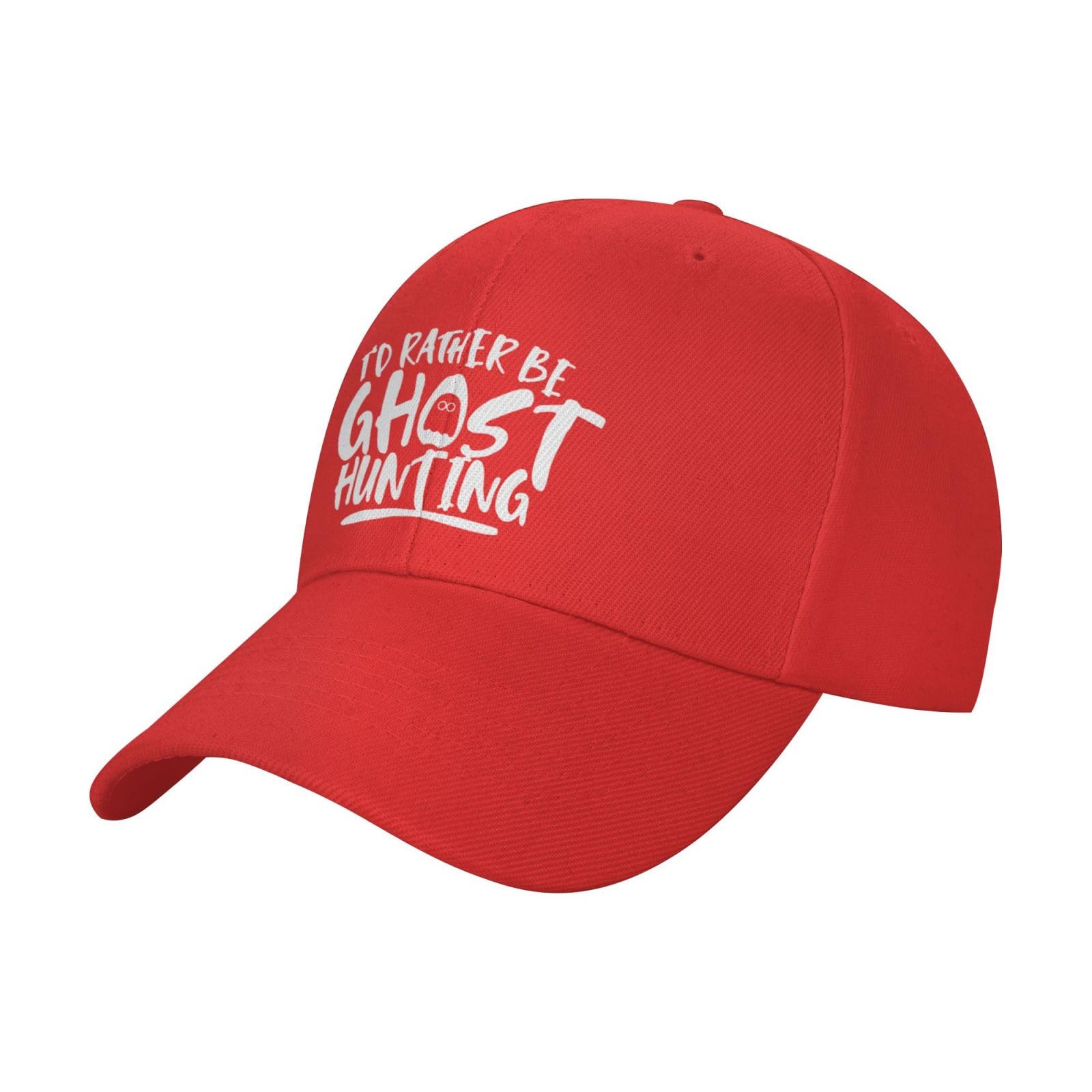 I'd Rather Be Ghost Hunting Adjustable Baseball Hat Unisex Adult Sports Cap Red Outdoor Uv Protection