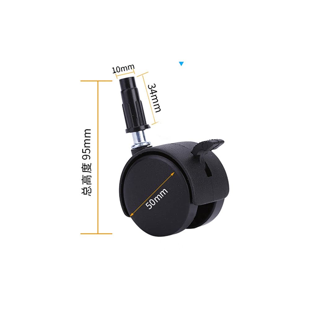 Computer Chair, Universal Office Chair Wheels 4pcs M10 Wearable Rubber Swivel Caster Smooth Rotate Mute Rollers Furniture Hardware