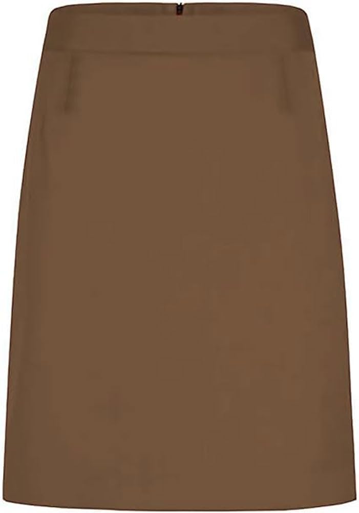2 PC Womens Skirt Suit for Work Double Breasted Office Business Suit Notch Lapel Blazer Skirt Prom Suit Brown S