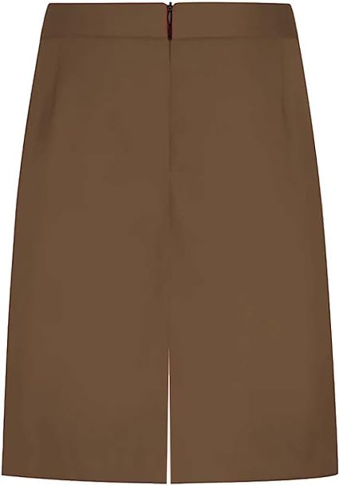 2 PC Womens Skirt Suit for Work Double Breasted Office Business Suit Notch Lapel Blazer Skirt Prom Suit Brown S