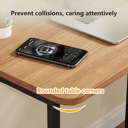 Multifunctional Foldable Desk, 80×59×79, Computer Desk Suitable for Small Spaces, Computer Desk with Adjustable Desktop Size and Foot Pads, Oak Color