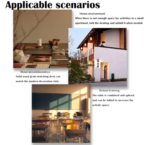 Multifunctional Foldable Desk, 80×59×79, Computer Desk Suitable for Small Spaces, Computer Desk with Adjustable Desktop Size and Foot Pads, Oak Color