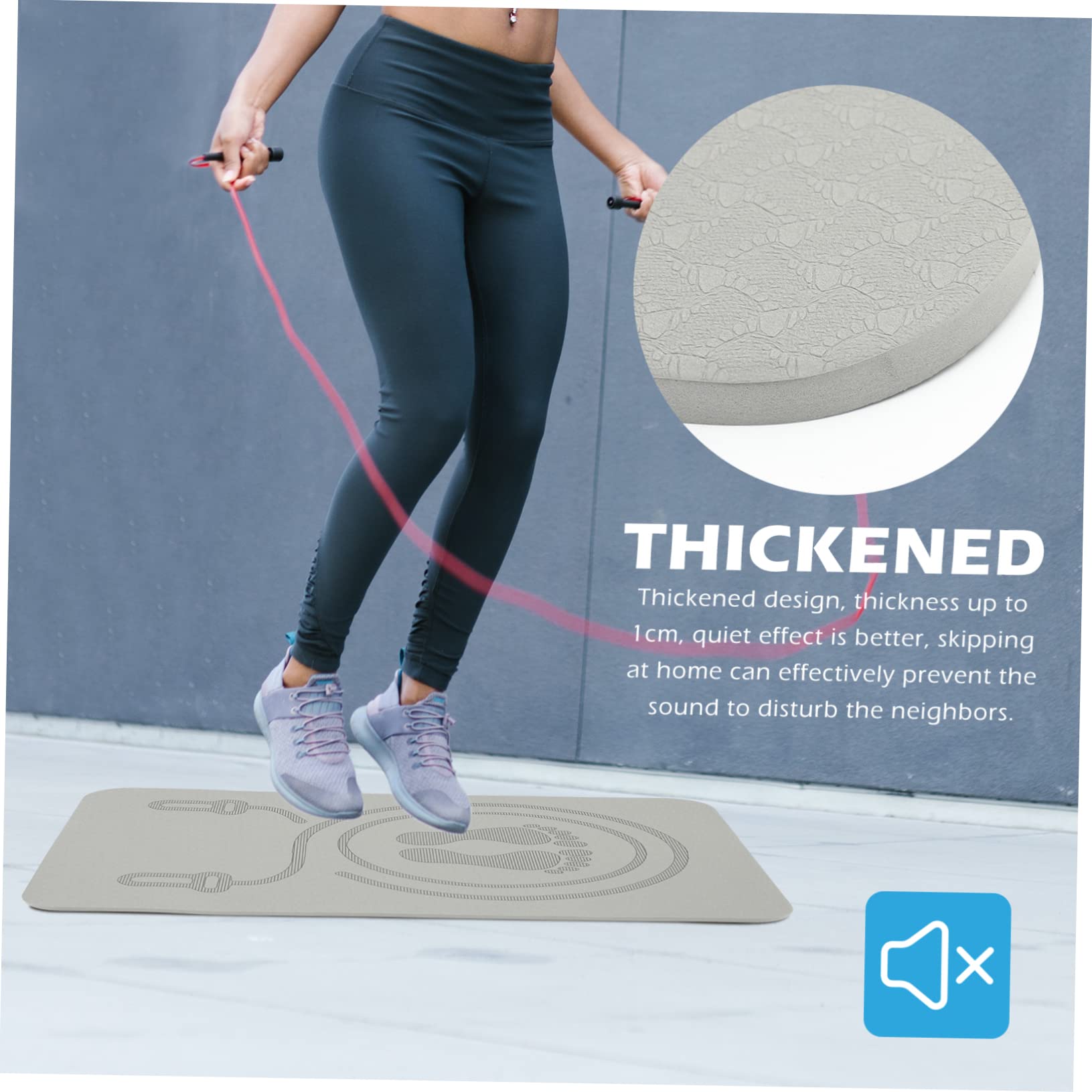 KICHOUSE Sports Rope Mat Tpe Thick Mat for Skiing Jumping Non-slip Shock Absorbing Gym Mat