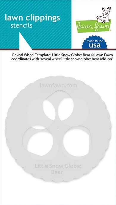 Lawn Fawn Little Snow Globe Bear, Add-On Dies & Template Stamp & Die Set Bundle with My Craft Bench Secure Storage Pocket & 80 LB Cardstock -Bundle of 6 Items