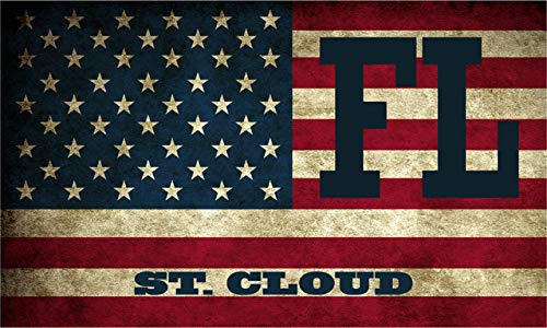 (x3) 2x3 inch Stickers | Reflective St. Cloud FL Florida Osceola County Vintage US Flag Sticker Graphic - Construction Toolbox, Hardhat, Lunchbox, Helmet, Mechanic, Luggage