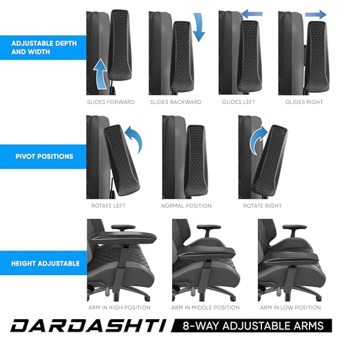 Atlantic Gaming Chair, Office Chair High Back Computer Chair Leather Desk Chair Racing Executive Ergonomic Adjustable, Swivel, Reclining Task Chair & Armrests, Lumbar Support (Red)