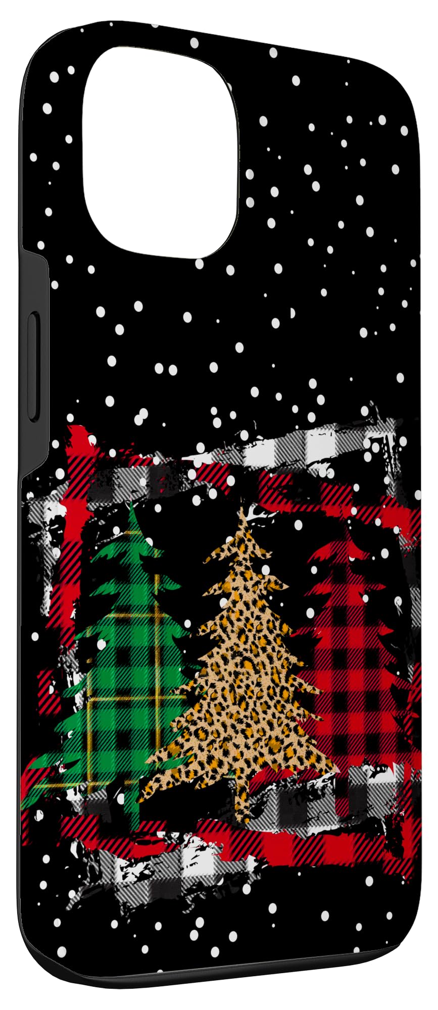 iPhone 13 Christmas Trees with Plaid & Snowflakes Winter Xmas Case