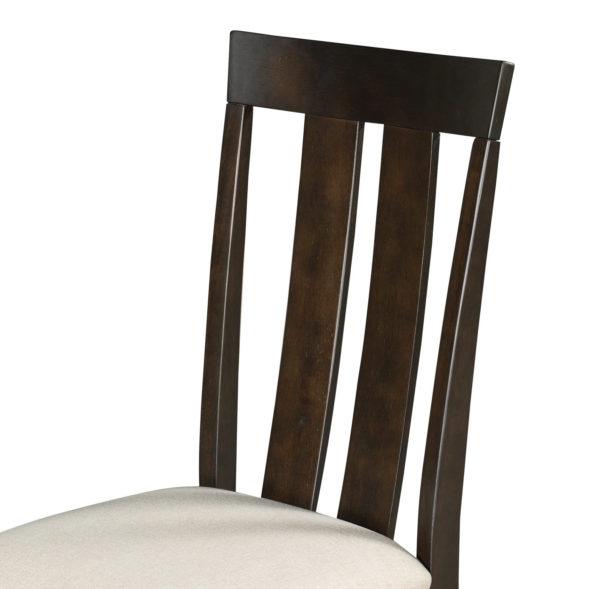 Penifun Set of 4 Seat Cushions and Curved Back, Soft Fabric Chairs with Solid Wood Legs for Indoor Dining Room, Restaurant, Kitchen, Veneer Birch Finish (Espresso)