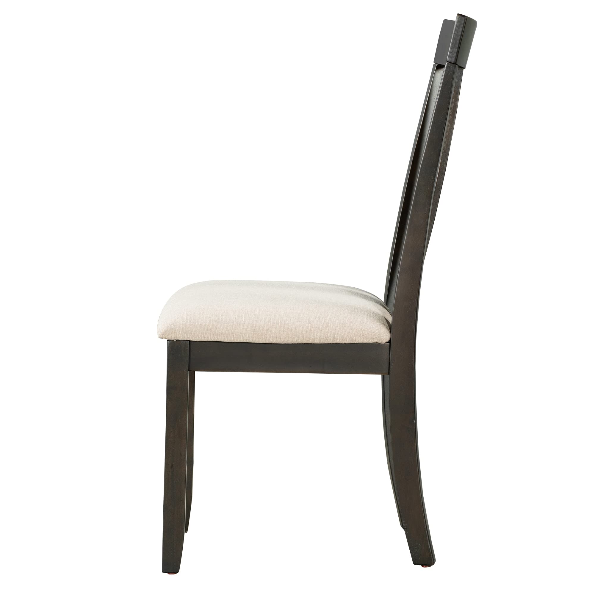 Penifun Set of 4 Seat Cushions and Curved Back, Soft Fabric Chairs with Solid Wood Legs for Indoor Dining Room, Restaurant, Kitchen, Veneer Birch Finish (Espresso)