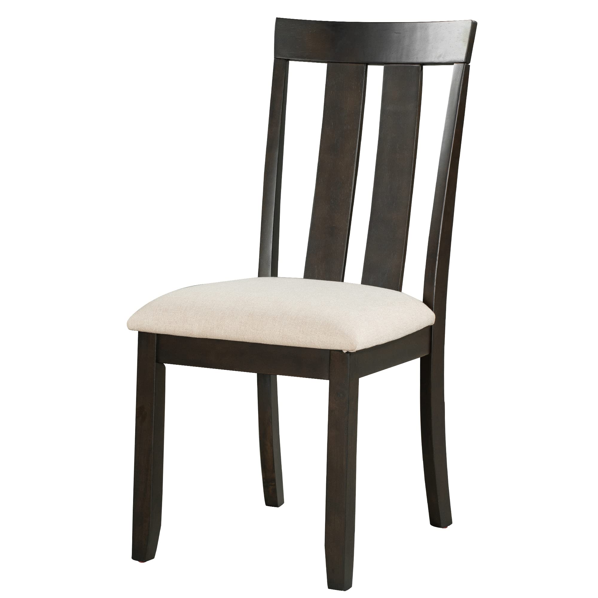 Penifun Set of 4 Seat Cushions and Curved Back, Soft Fabric Chairs with Solid Wood Legs for Indoor Dining Room, Restaurant, Kitchen, Veneer Birch Finish (Espresso)