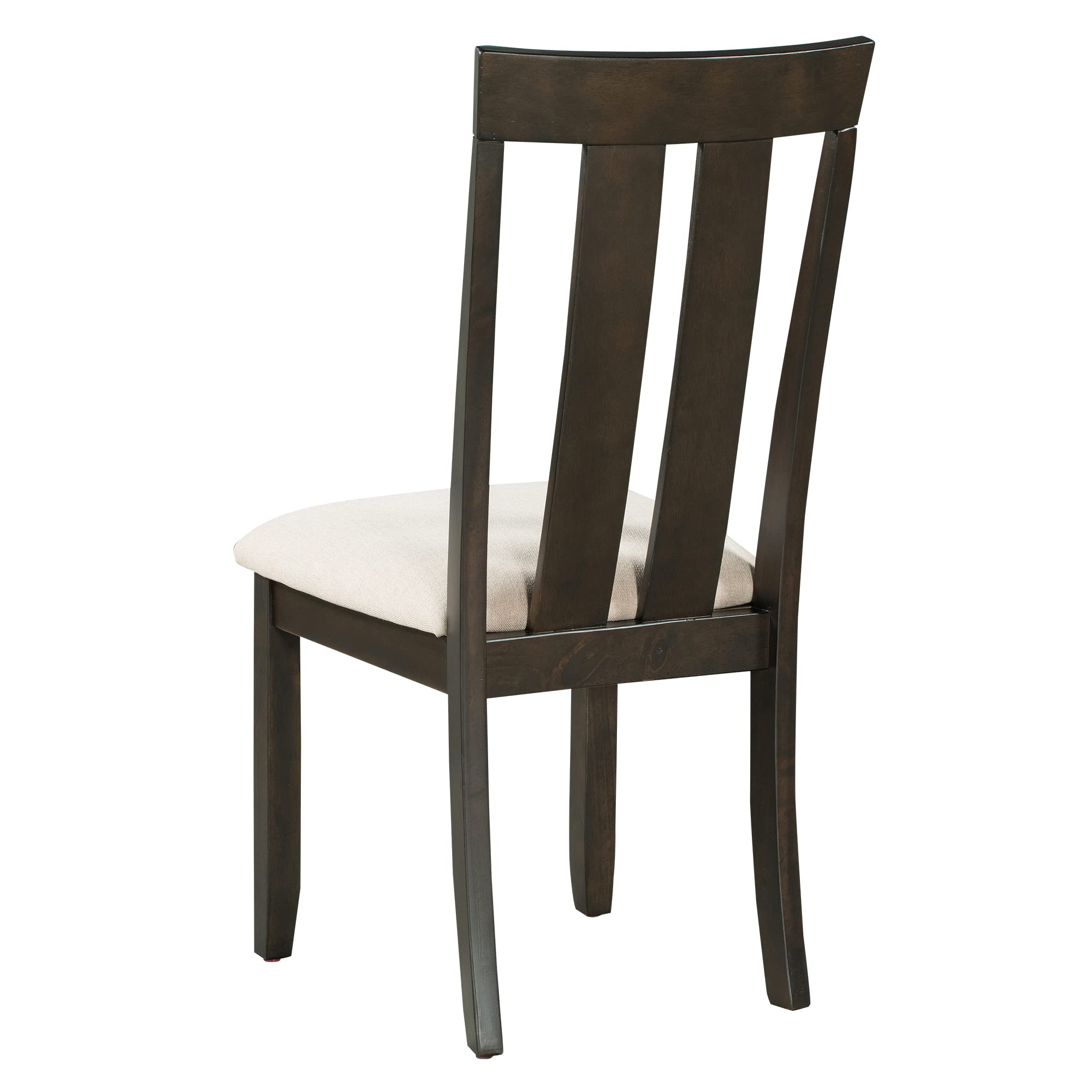 Tiophome Set of 4 Seat Cushions and Curved Back, Soft Fabric Chairs with Solid Wood Legs for Indoor Dining Room, Restaurant, Kitchen, Veneer Birch Finish (Espresso)
