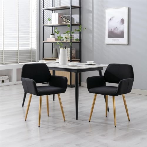 Generic Black Modern Multi-Purpose Dining Office Chair, No Wheels, Non-Rolling, Heavy Duty Metal Legs, 300 lbs Weight Limit