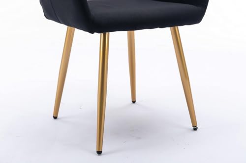 Generic Black Modern Multi-Purpose Dining Office Chair, No Wheels, Non-Rolling, Heavy Duty Metal Legs, 300 lbs Weight Limit