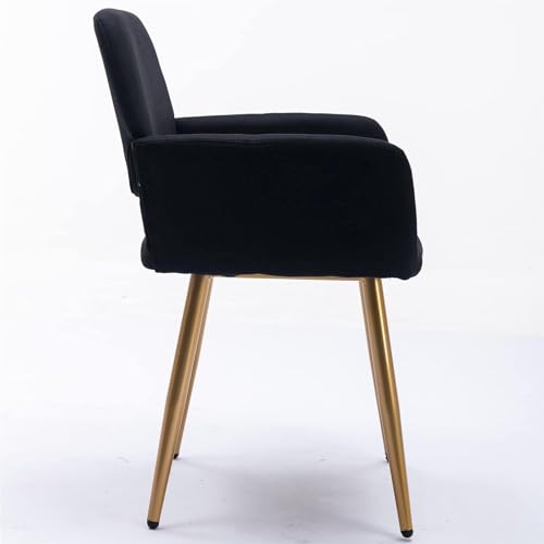 Generic Black Modern Multi-Purpose Dining Office Chair, No Wheels, Non-Rolling, Heavy Duty Metal Legs, 300 lbs Weight Limit