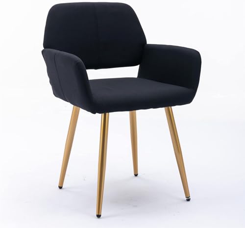 Generic Black Modern Multi-Purpose Dining Office Chair, No Wheels, Non-Rolling, Heavy Duty Metal Legs, 300 lbs Weight Limit