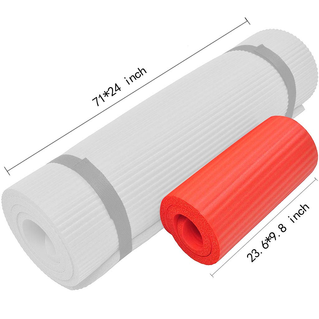 Yoga Mat, Exercise Mats for Home Workout, Women & Men Gym 23.6 Inch All Purpose Extra Thick High Density Rubber Travel Sport Non Slip, with Carrying Strap #Today Purple #B