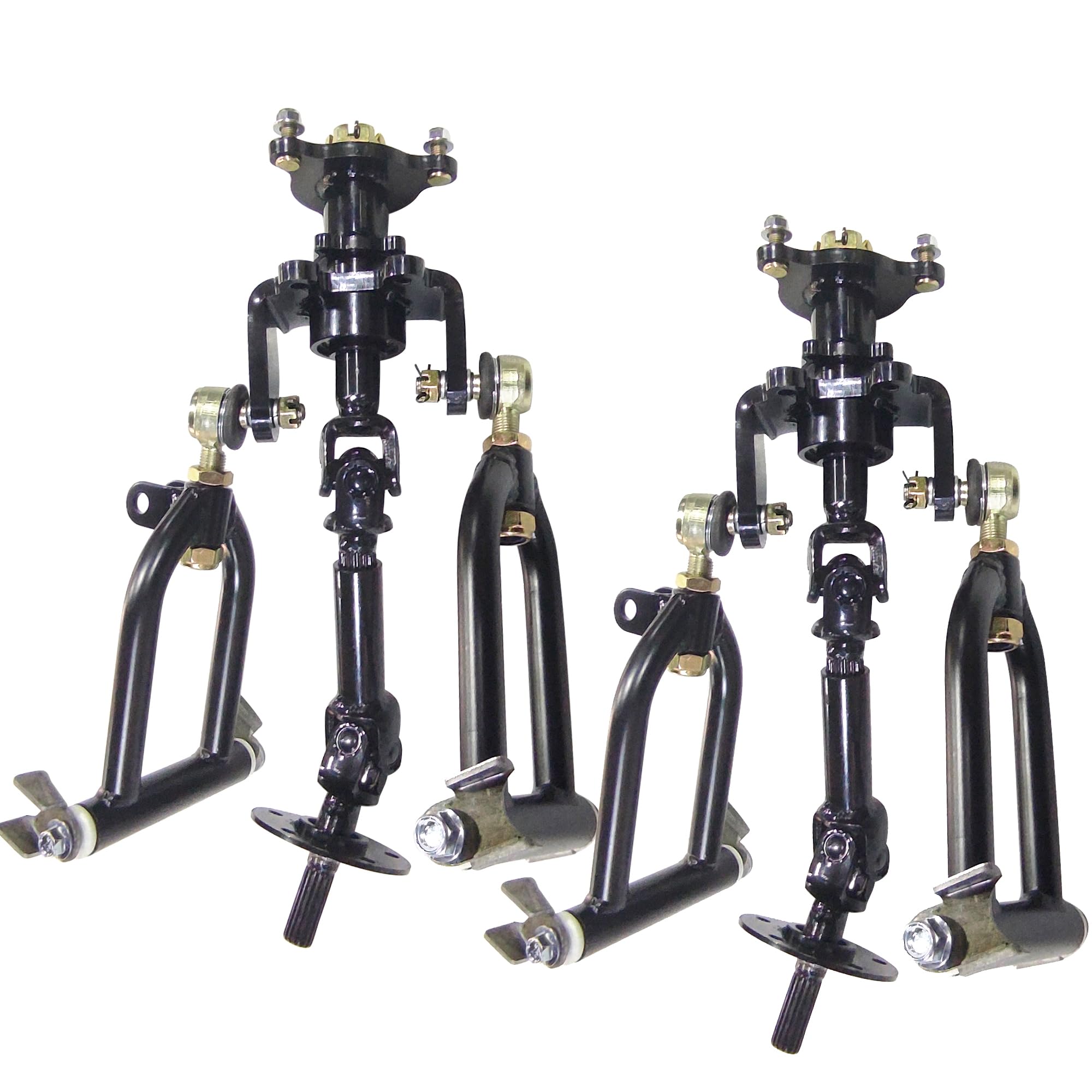 YC Yier Front Axle Kit 4 Wheel Drive Half Axle Assembly Shock Swingarm Tie Rod & 48V 1000W Differential Motor Controller Brake & Steering Wheel Shaft for Electric Go Kart ATV Quad Buggy Golf Cart