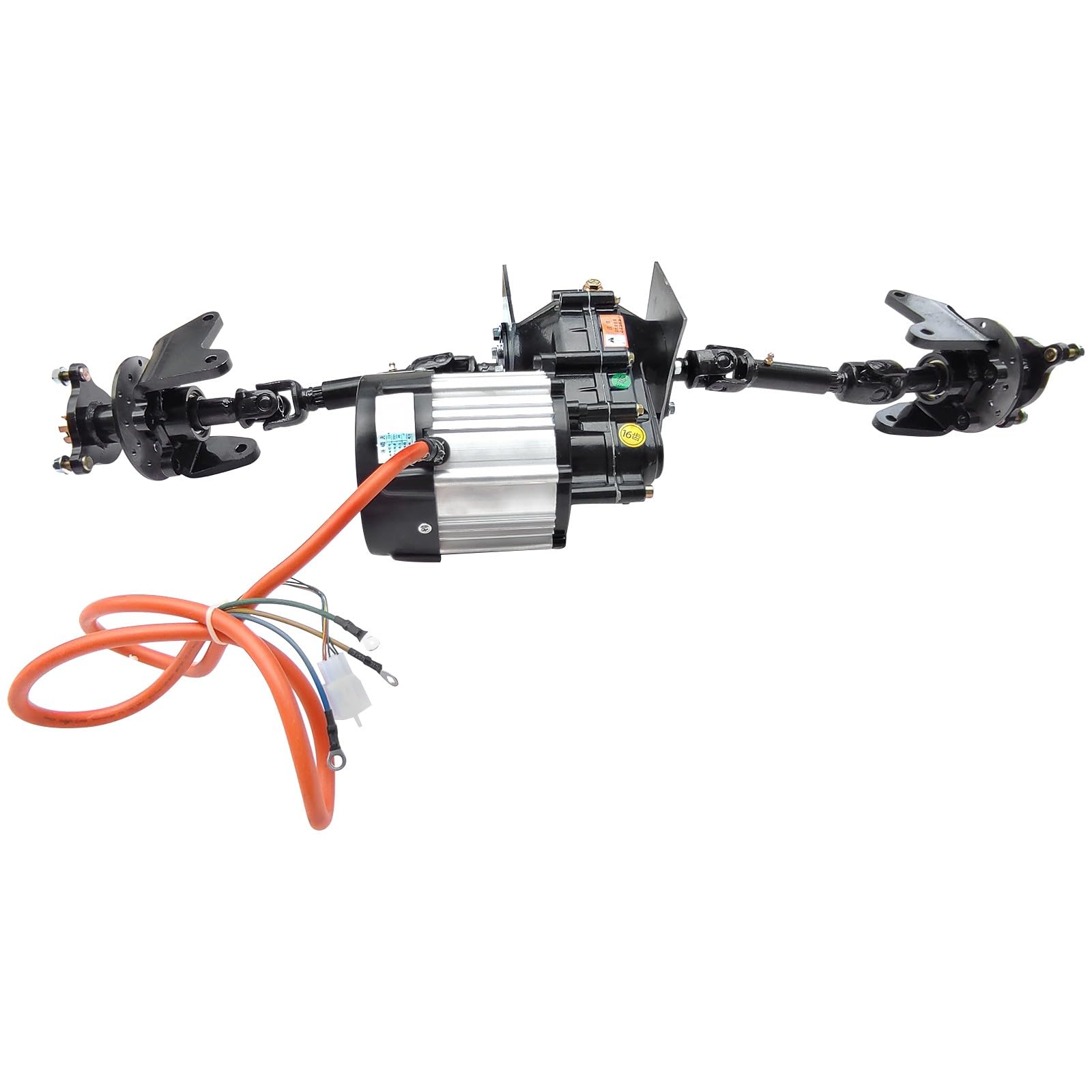 YC Yier Front Axle Kit 4 Wheel Drive Half Axle Assembly Shock Swingarm Tie Rod & 48V 1000W Differential Motor Controller Brake & Steering Wheel Shaft for Electric Go Kart ATV Quad Buggy Golf Cart