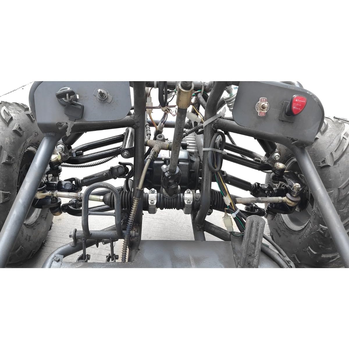 YC Yier Front Axle Kit 4 Wheel Drive Half Axle Assembly Shock Swingarm Tie Rod & 48V 1000W Differential Motor Controller Brake & Steering Wheel Shaft for Electric Go Kart ATV Quad Buggy Golf Cart