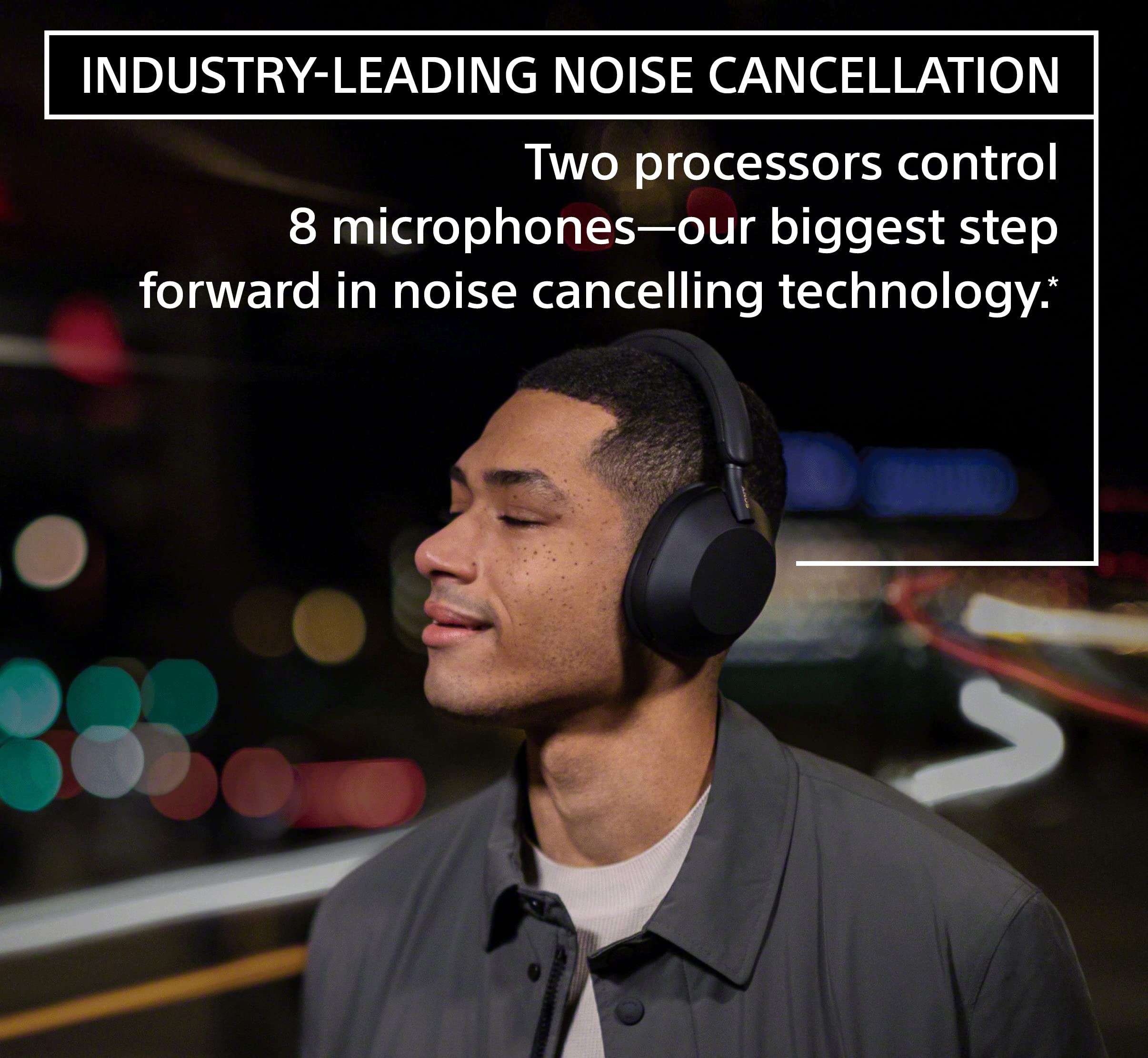 Sony WH-1000XM5 The Best Wireless Noise Canceling Headphones with Auto Noise Canceling Optimizer & 3.5” LCD Vlog Monitor with Mount and USB-C Cable