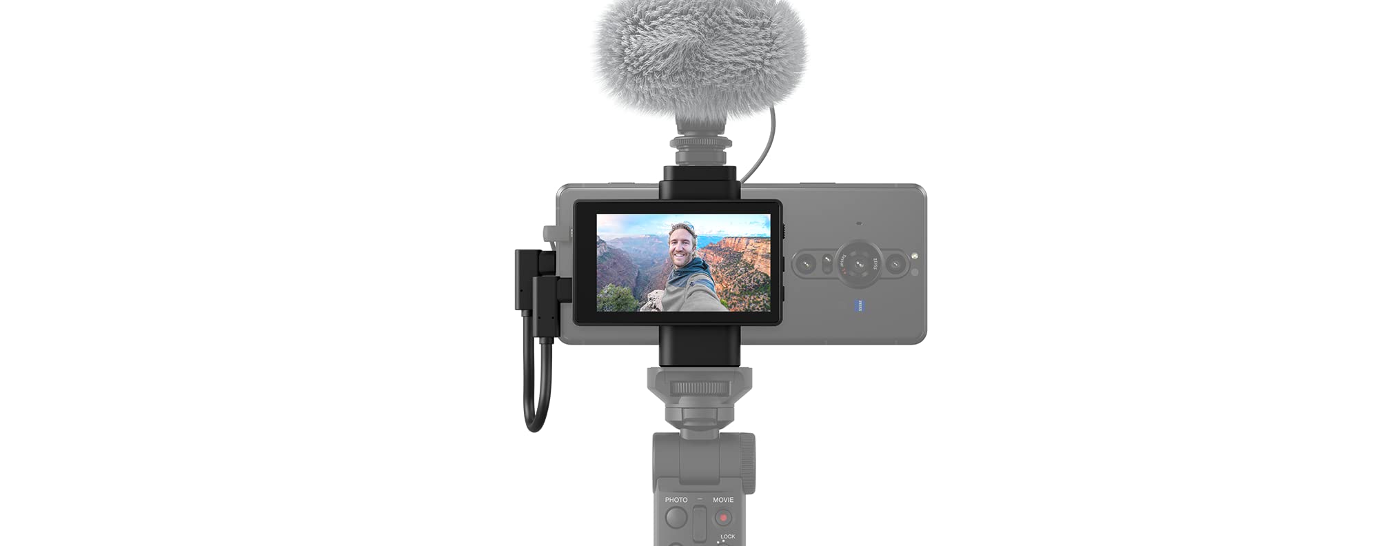 Sony WH-1000XM5 The Best Wireless Noise Canceling Headphones with Auto Noise Canceling Optimizer & 3.5” LCD Vlog Monitor with Mount and USB-C Cable