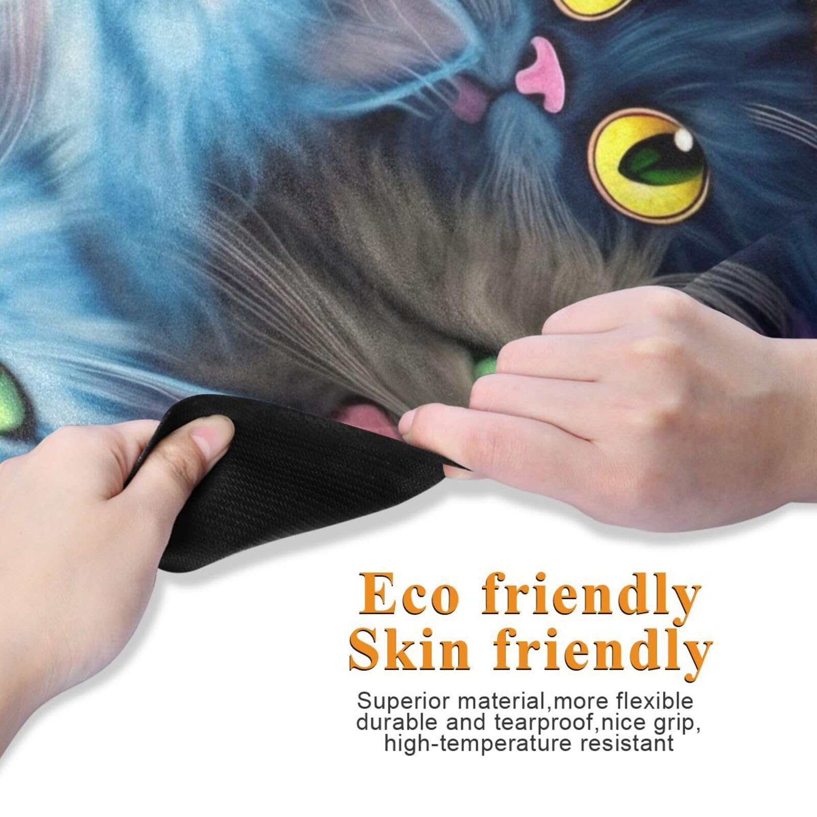 GOODOLD Cute Cats Yoga Mat, 71 x 26 Inch Non-slip Yoga Mats Folding Travel Exercise Mat Indoor Outdoor Gym Pilates with Storage Bag for Women Men