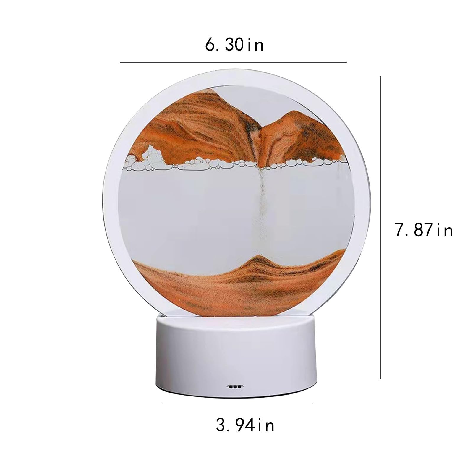 Three-Dimensional Sand Painting Table Lamp, Moving Hourglass Decorative Ambient Lamp, Dynamic Sandscapes Relaxing, Living Room Bedroom Desktop Art for Home Office Decor (Yellow)