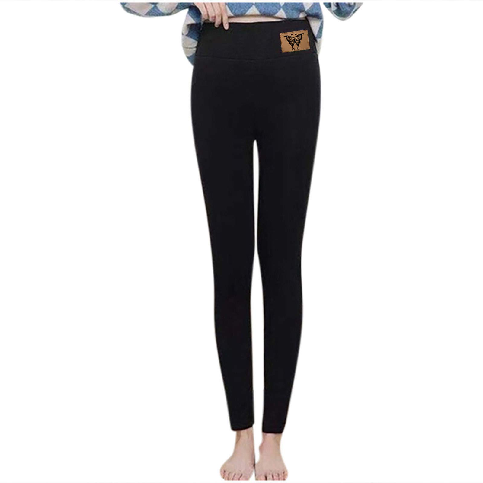 Daily Deals Clearance,Women's Warm Sherpa Lined Athletic Sweatpants High Waisted Jogger Pants Fleece Lined Winter Thicken Outdoor Long Pants A-black
