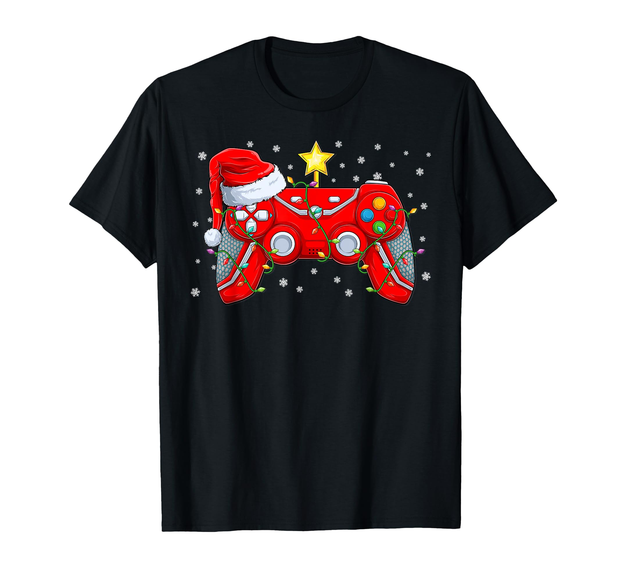 Funny Boys Christmas Shirts Video Game Santa Hat Gamer Xmas T-Shirt