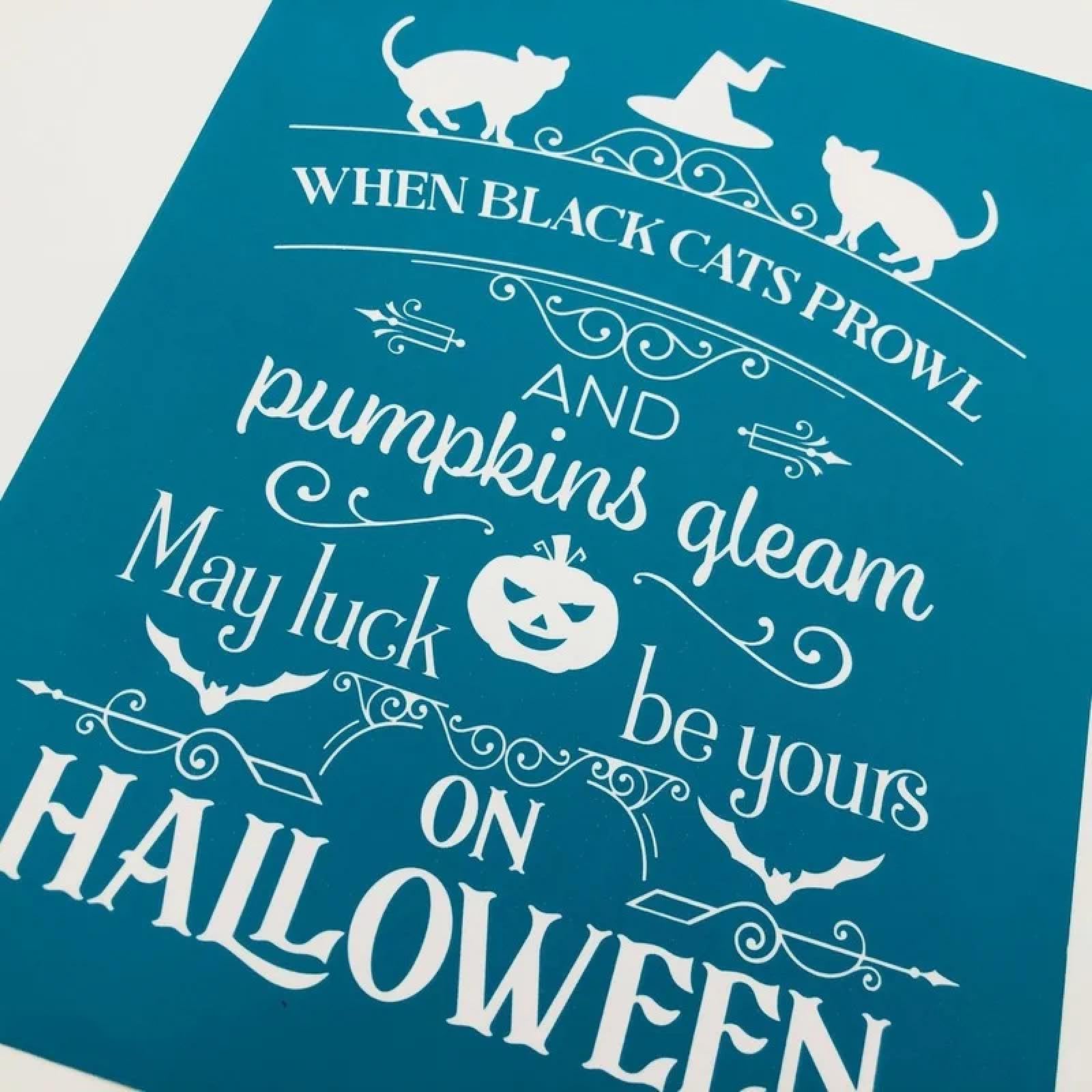 MANGOUSONG Screen Printing Kit,22x28cm Halloween Theme Mesh Screen Stencils Self-Adhesive Silk Screen Printing Stencil for Canvas Bag