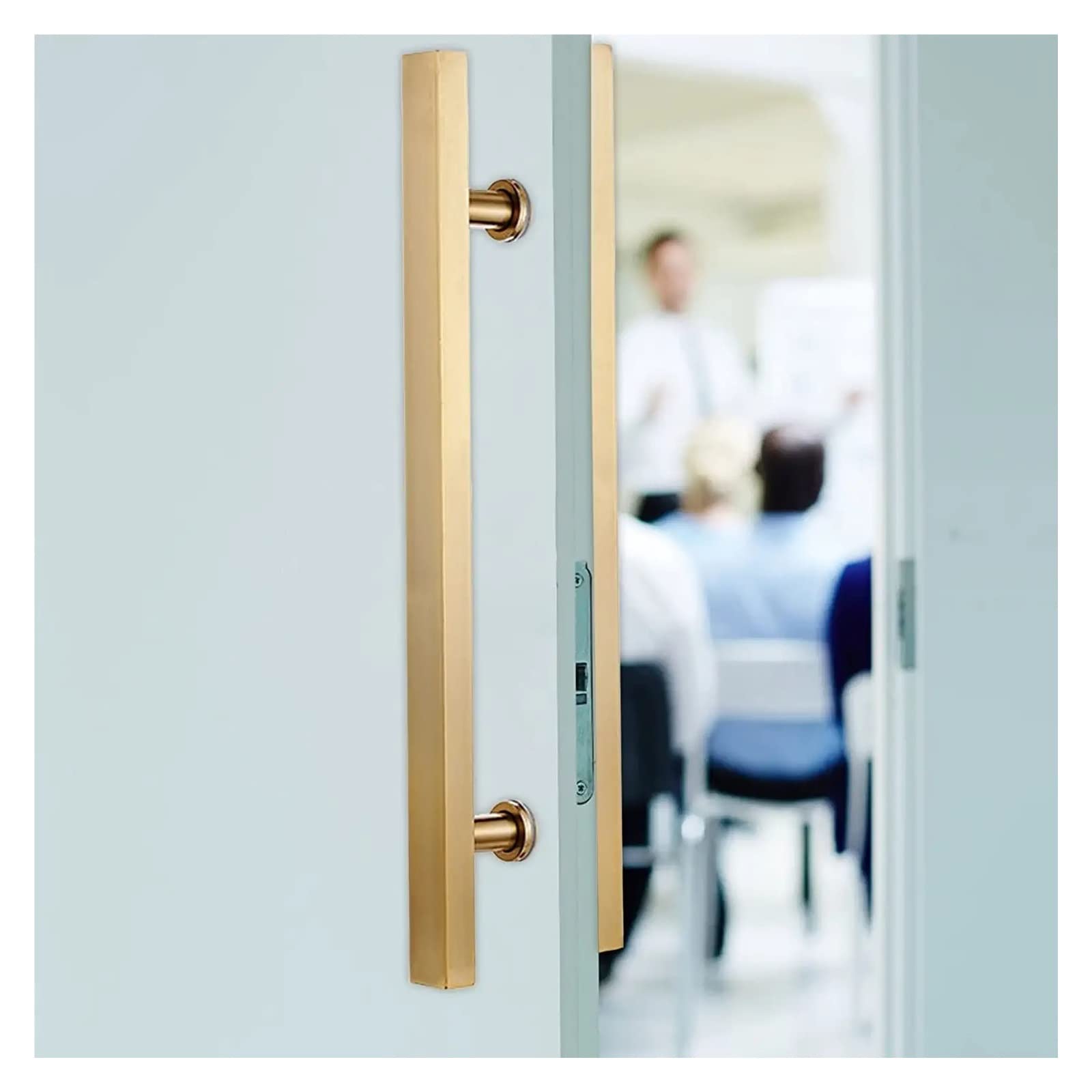 Barn Door Pull Handle, Entry Door Handle Pull Gold 24 31.5 39.4 47.2 59 inch, Modern Steel Push Pull Door Handles with Fittings for Shower Glass Door/ Sliding Barn Door/ Interior Exterior Door ( Color