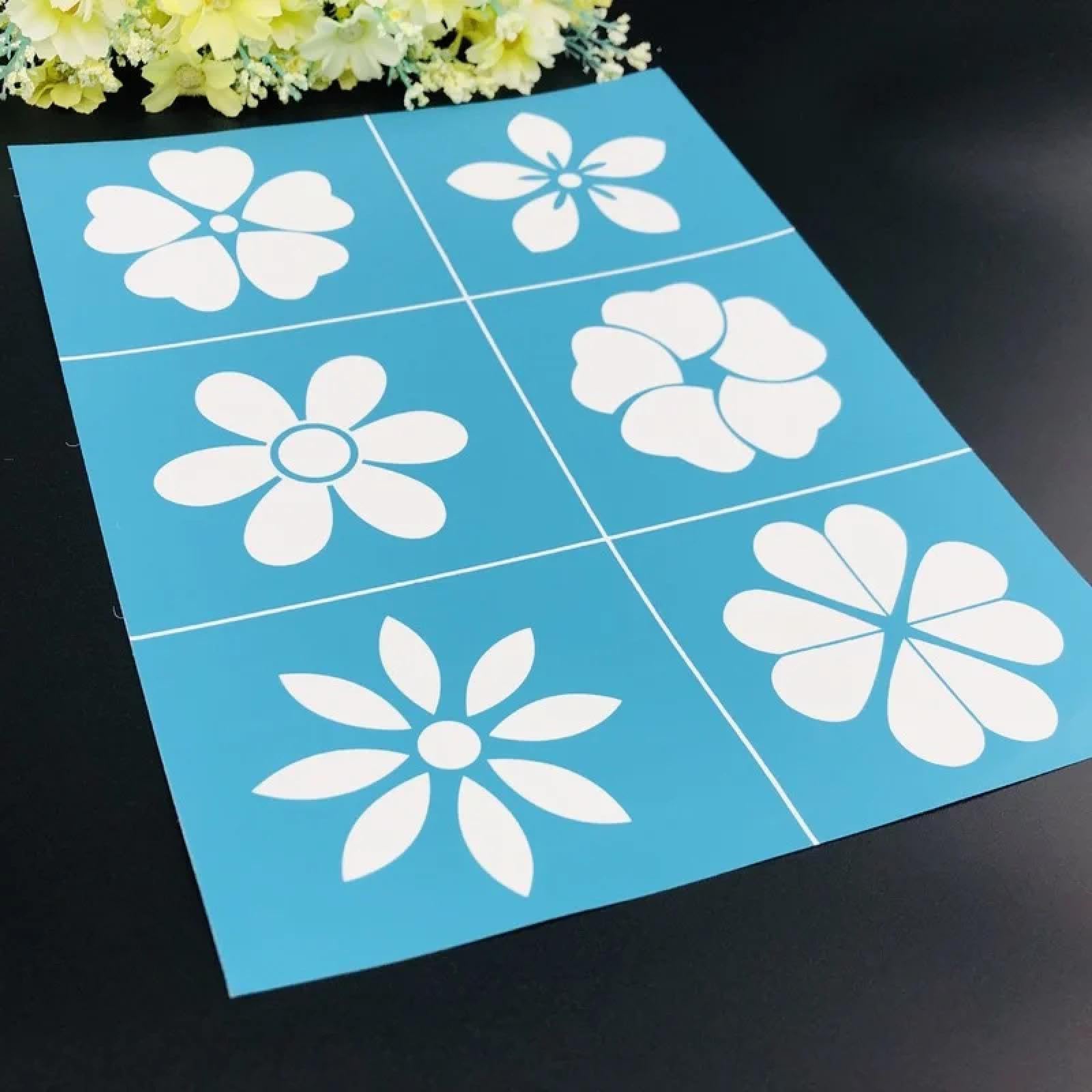 MANGOUSONG Screen Printing Kit,22x28cm Flower Mesh Screen Stencils Self-Adhesive Silk Screen Printing Stencil for Canvas Bag Transfer Print Washable