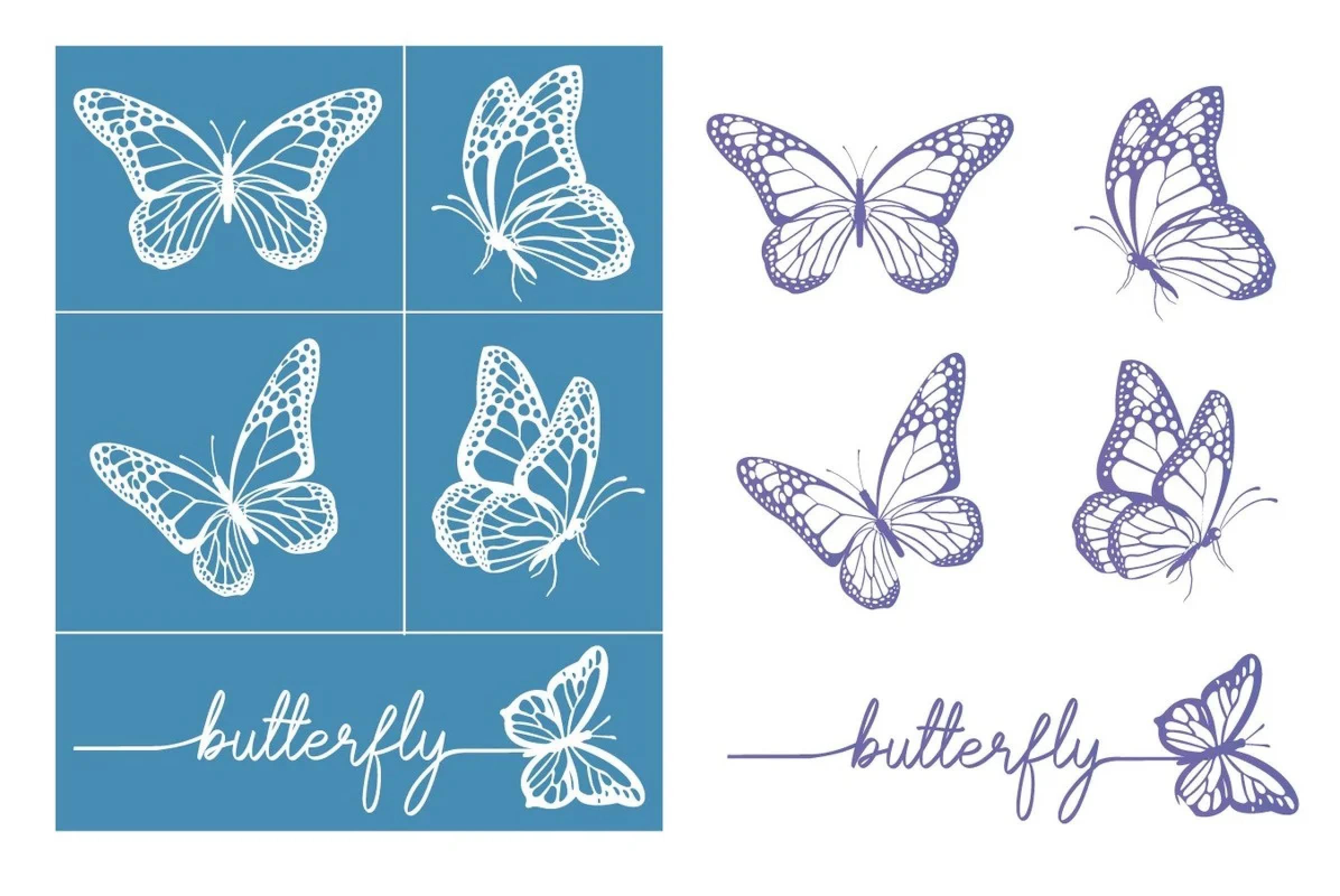 MANGOUSONG Screen Printing Kit,22x28cm Butterfly Mesh Screen Stencils Self-Adhesive Silk Screen Printing Stencil for Canvas Bag Transfer Print Washable