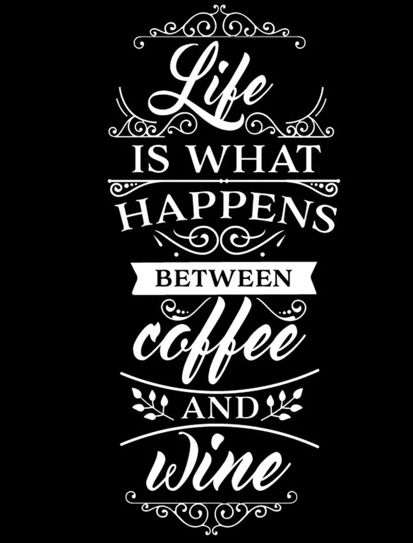 MANGOUSONG Screen Printing Kit,22x28cm Life is What Happens Between Coffee and Wine Mesh Screen Stencils Self-Adhesive Silk for Canvas Bag Printing