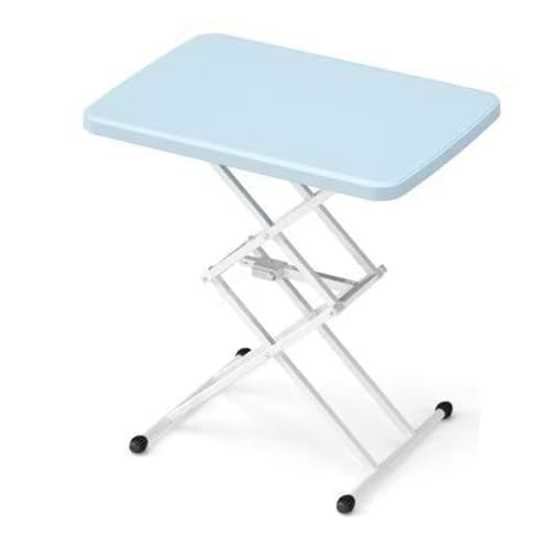 Delitem 25x17 inch Height Adjustable Desk/Table Surface Riser, 17" Wide Tabletop Multi-Height Desk Converter, Monitor Laptop Platform Work Station/Panic Table (Blue)