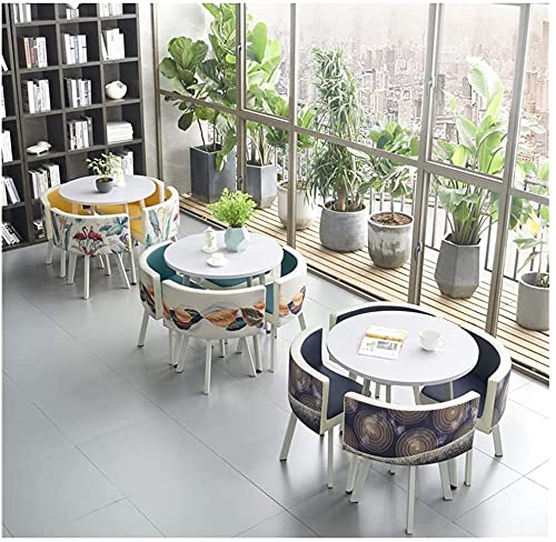Office Reception Round Table- Conference Reception Room Coffee Table with Chair, Nordic Reception Desk and Chair Combination Hotel Tables and Chairs Simple Square 80cm Desktop Restaurant Tables and Ch