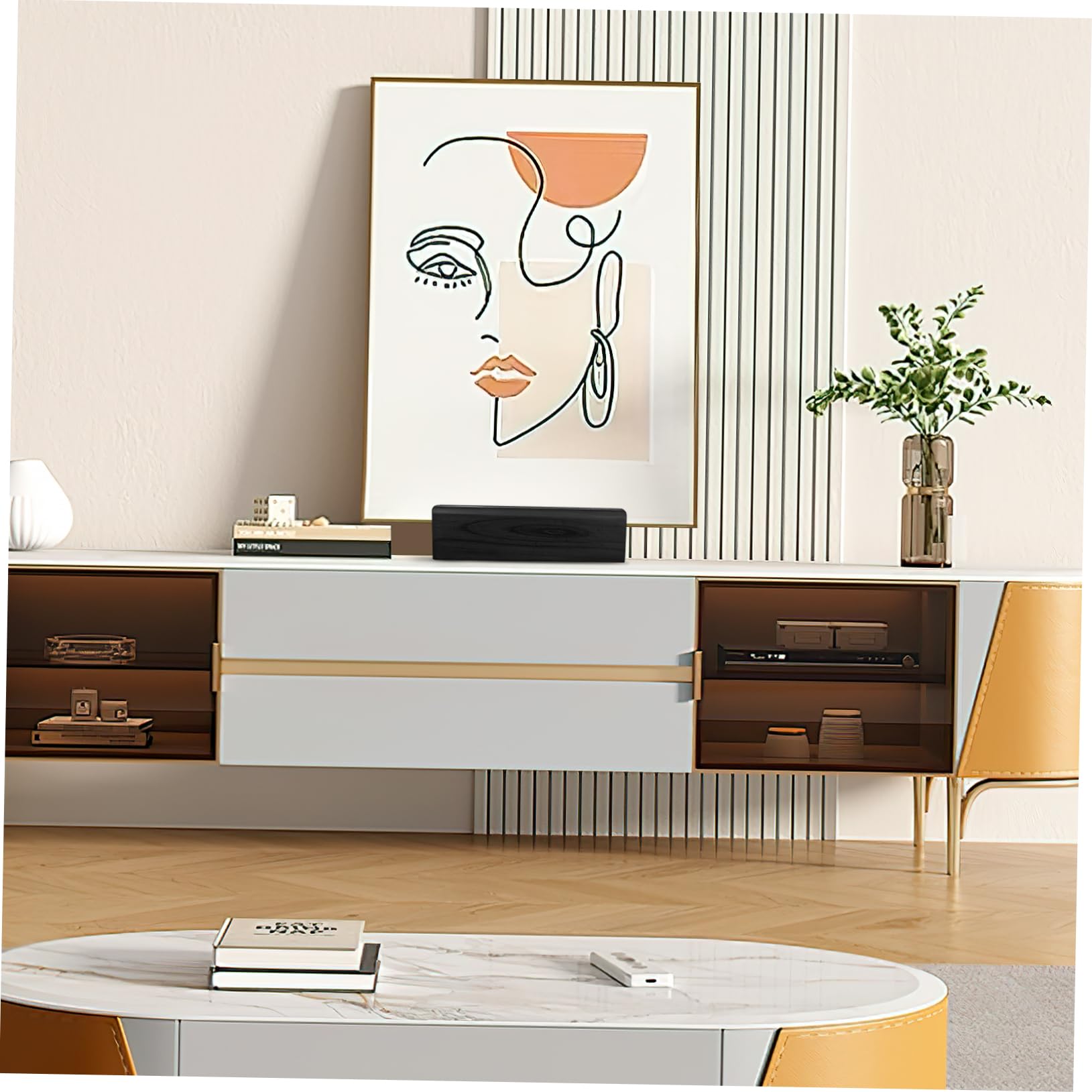 IMIKEYA Full Length Mirror Stand, Wooden Floor Mirror Base Dressing Mirror Holder Support Picture Frame Rack Wood Artwork Display Bracket for Bedroom Living Room Black