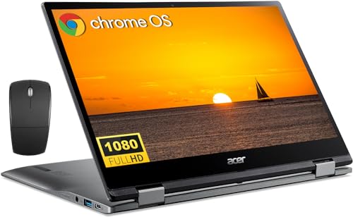 acer Chromebook Spin 513 2-in-1 Convertible Laptop, 8-Core Qualcomm Snapdragon 7c, 13.3" FHD IPS Touchscreen Display, 4GB RAM, 64GB eMMC, Student & Business, WiFi, Backlit KB, Chrome OS