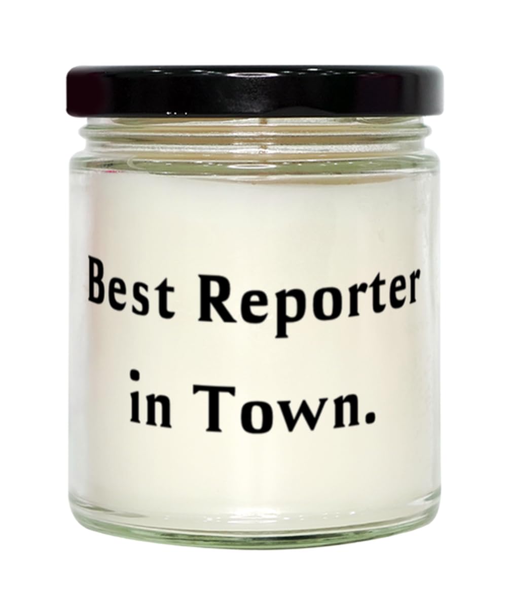 Best Reporter Gifts, Best Reporter in Town, Inappropriate Birthday Scent Candle Gifts for Coworkers from Team Leader, Unique Reporter Gifts, Personalized Reporter Gifts, Custom Reporter Gifts,