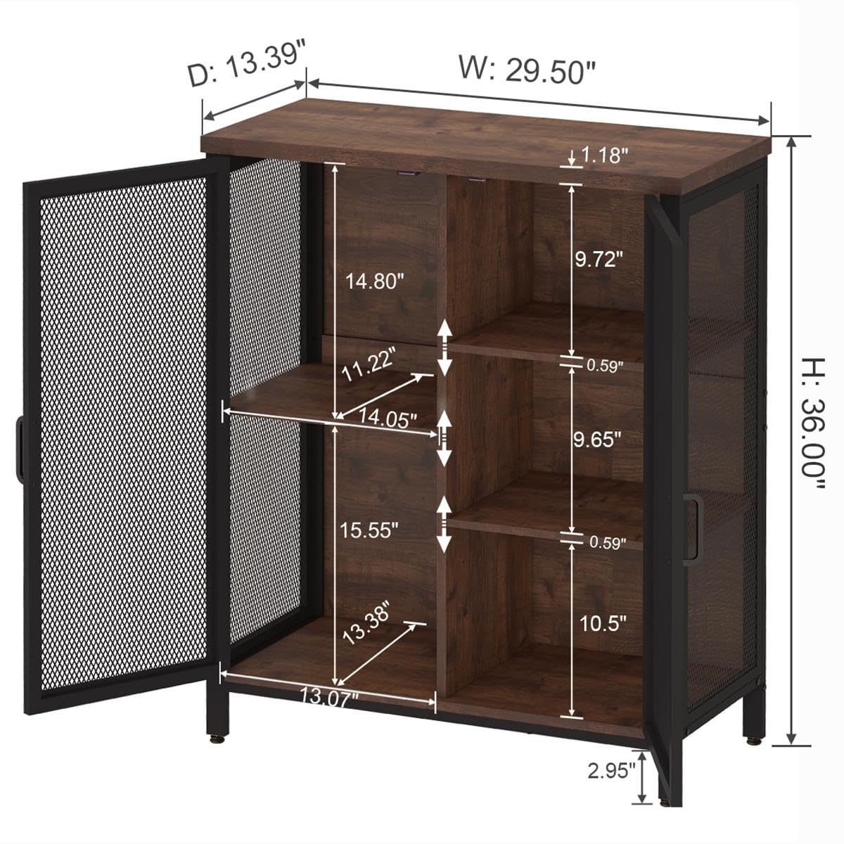 BON AUGURE Rustic Coffee Bar Cabinet for Liquor, Bar Cart on Wheels for The Home, Industrial Small Buffet Sideboard for Kitchen and Dining Room (Rustic Oak)