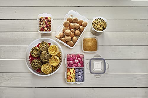 LocknLock Easy Essentials On The Go Meal Prep Lunch Box, Airtight Containers with Lid, BPA Free, Rectangle (3 Section) -34 oz, Clear